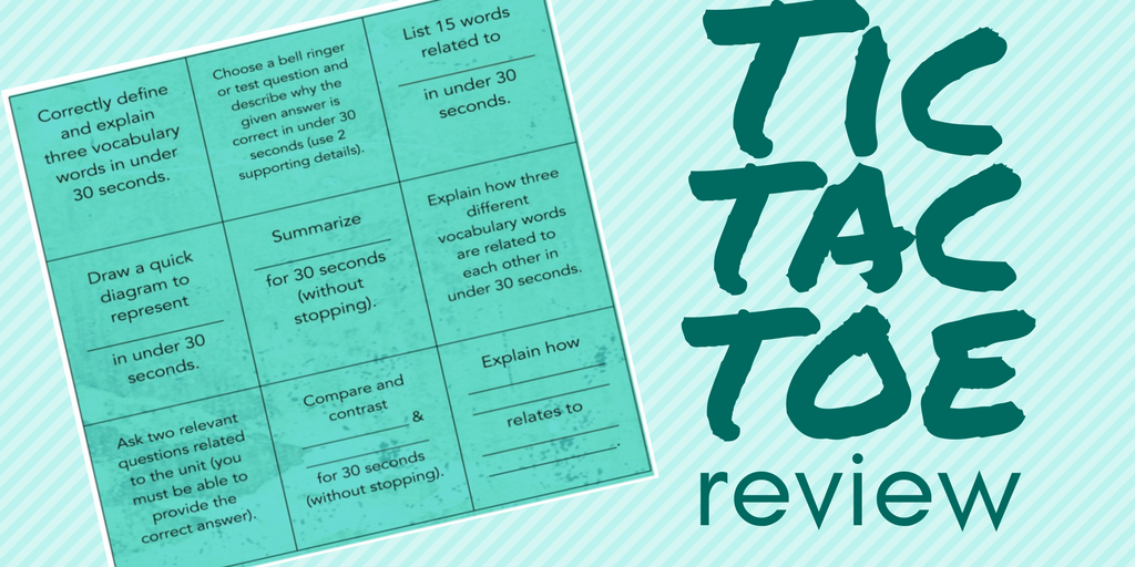 Tic-Tac-Choice Reusable Review Game – The LearnEd Teacher